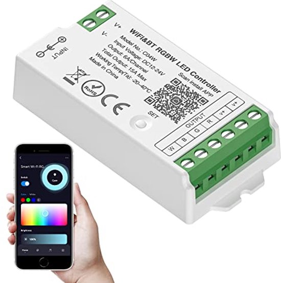 RGBW WiFi Bluetooth LED Controller voor Groepsbesturing met App en ...