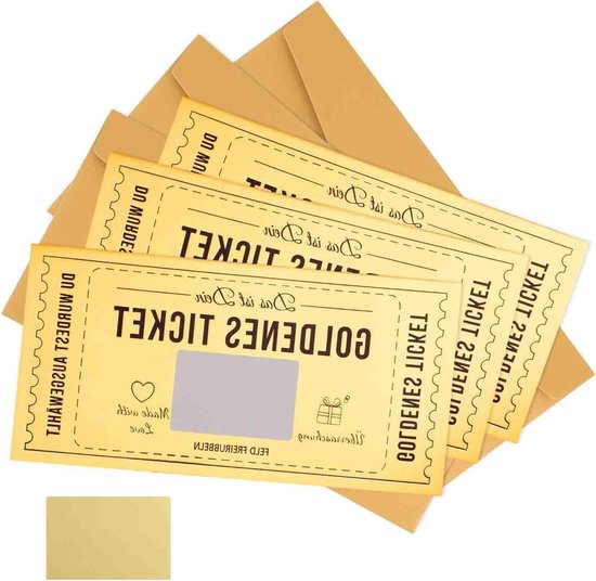 Allecto Plus - Set van 3 Gouden Ticket Krasloten met Enveloppen voor ...