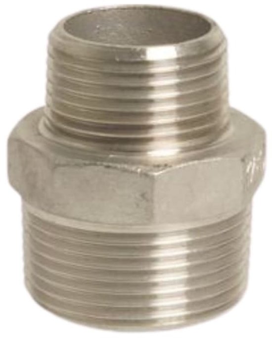RVS Verloopnippel 1 1/4" x 1" - Draadfittingen RVS | bol