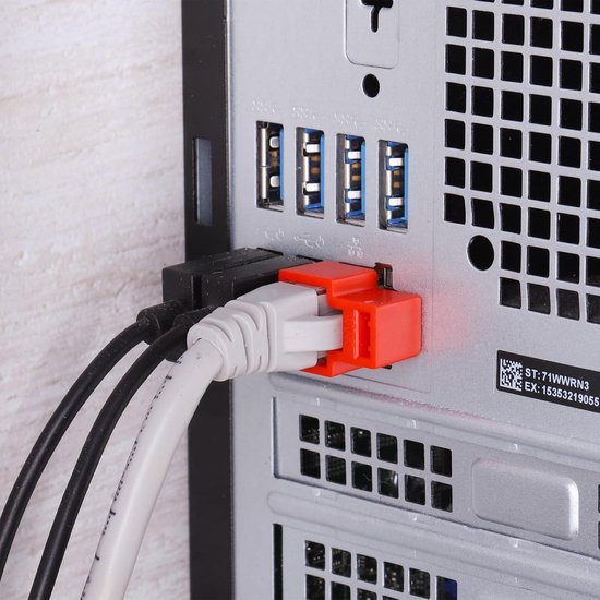 Poortblokkervergrendeling RJ45 poort/stofbescherming - 10 stuks met ...