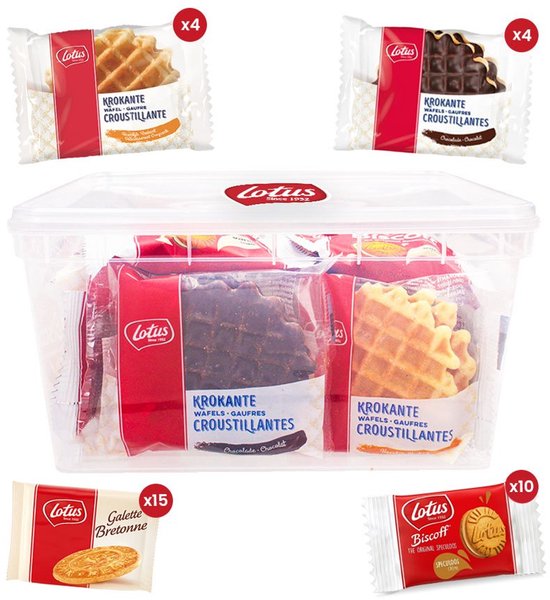 Lotus Koekjesbox – 33 stuks - Vanille en chocolade wafels , Bretons ...