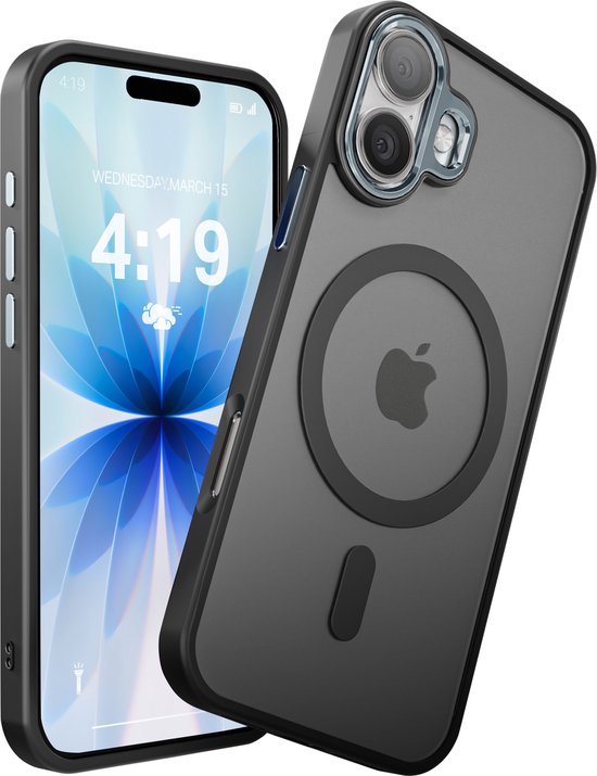 Hoesje Geschikt voor iPhone 17 - Zwart - Geschikt voor MagSafe – Slank, Sterk en Shock... | bol