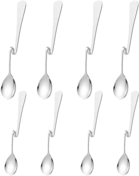 Ibenzoa® Set van 8 roestvrijstalen lepels met gedraaid design voor ...
