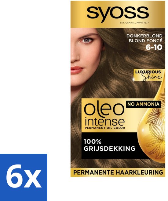 6 x SYOSS - Oleo Intense 6-10 - Haarverf - Permanente Haarkleuring ...