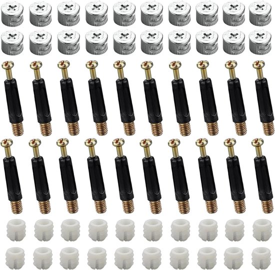 Premium Meubelverbinders Set - 40 Sets (120 stuks) M15 Passchroef ...
