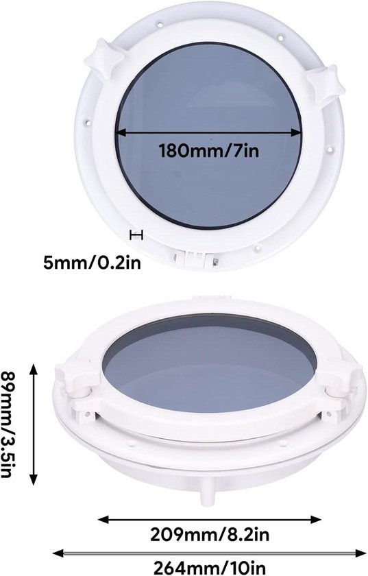 Premium - Patrijspoort raam met 25,4 cm ronde opening voor boot, jacht ...