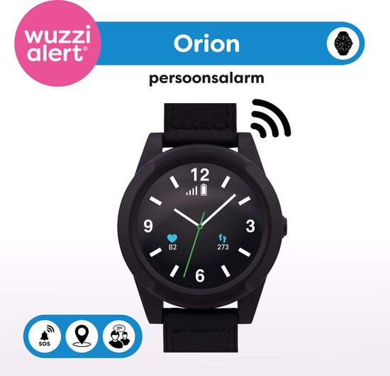 Wuzzi Watch Orion - Wuzzi Alert persoonsalarm - Senioren alarm - zwart ...