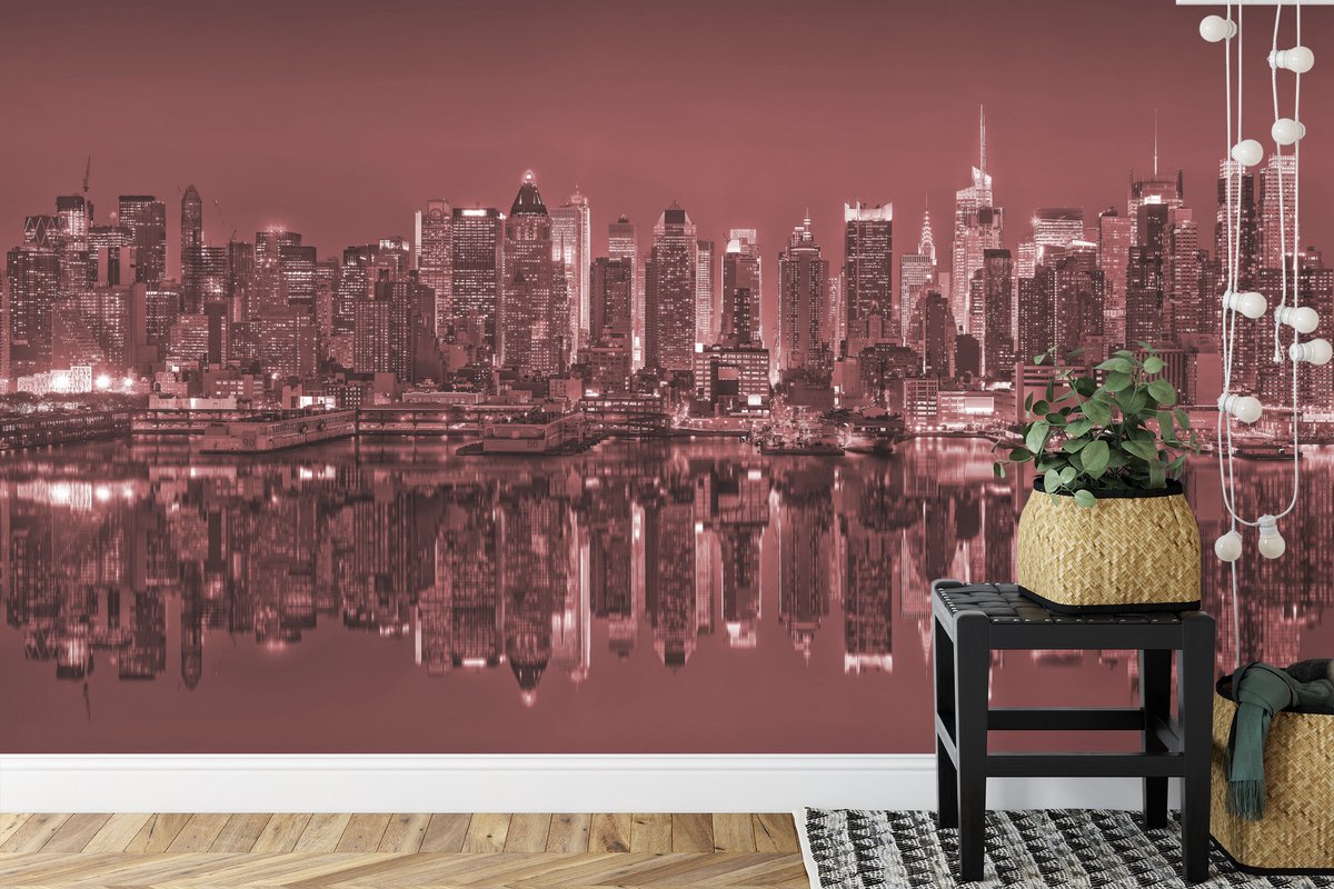 Fotobehang Reflecties In New York In Rood | bol.com