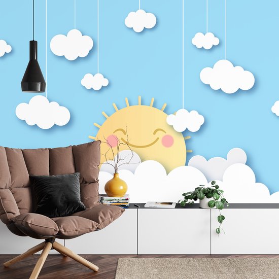 Fotobehang Happy Sun Papercut-Serie | bol