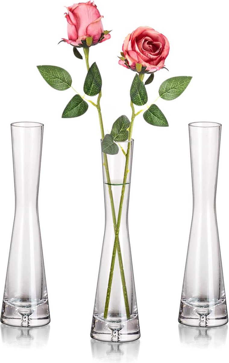 Glazen Bloemenvaas Set Van 3, Glazen Vazen Voor Bloemen 20cm Tall Bud ...