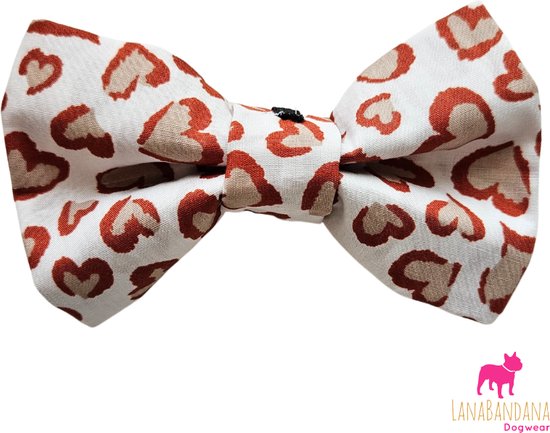 LanaBandana Dogwear | Bowtie Heart Wit Roest | Bowtie | Hondenstrik ...