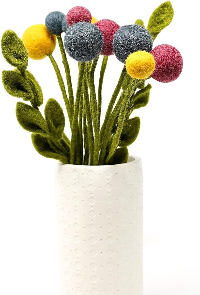 Vilten bloemen, unieke Scandi decoratie, liefdevol handgemaakte bloemen ...