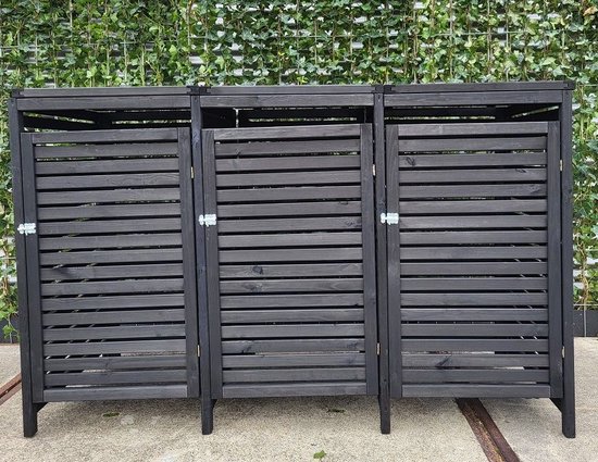 Container Ombouw Hout antraciet - 3 Containers | bol