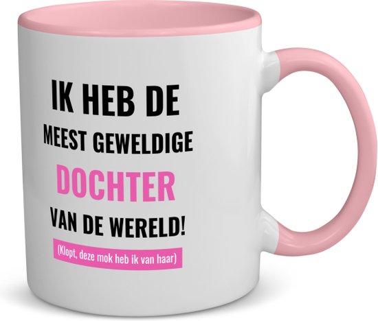 Akyol - ik heb de meest geweldige dochter van wereld koffiemok - theemok Roze -... | bol