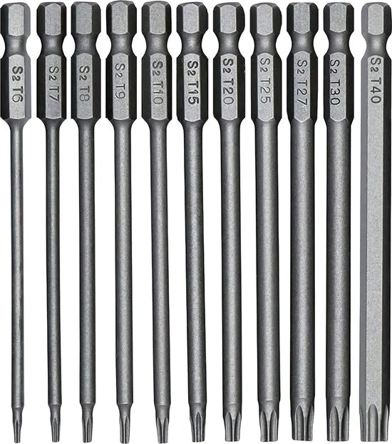 Torx Schroevendraaier Bits 11 STKS Hakkin Staal 100mm T6-T40 Lange ...