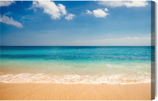 Schilderijkoning - Canvas Schilderij Paradijsstrand En De Zee - 40 x 30 cm | bol