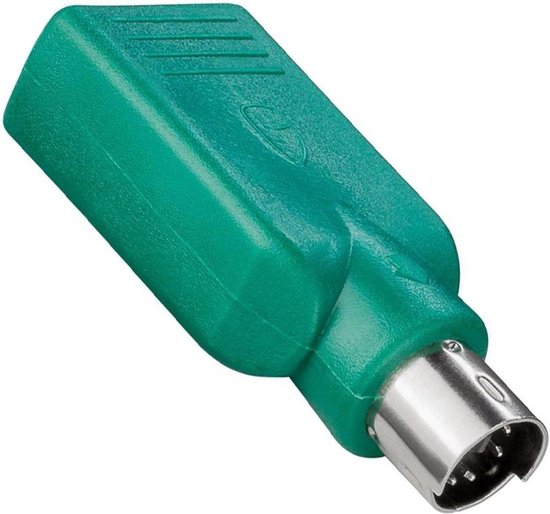 PS/2 Adapter - PS/2 MiniDin 6-pins male naar USB A female - Groen - Per ...