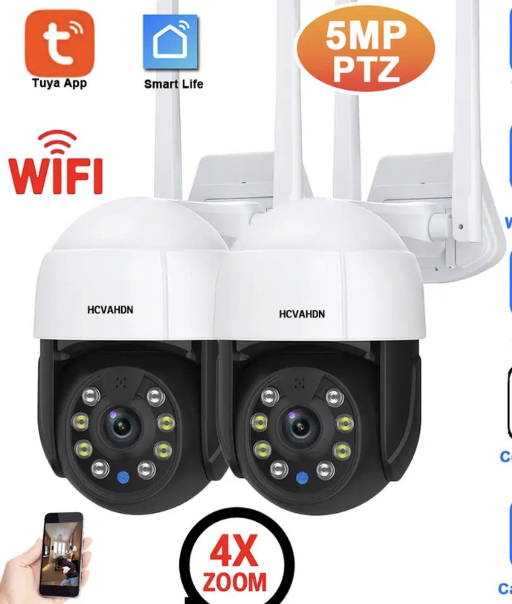 Beveiligingscamera Buiten Set - 2 Stuks - Beveiligingscamera met App ...