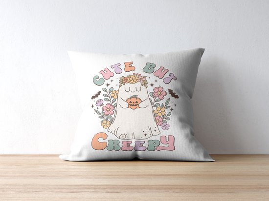 Halloween Kussen met tekst: Cute But Creepy | Halloween Decoratie ...