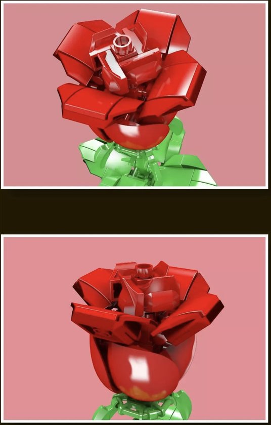 Rode Roos Bloem Bouwpakket | LEGO® Compatible | Rozen | Bloemen ...