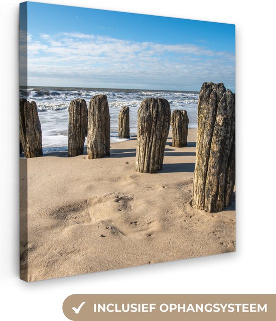 Canvas schilderij - Strand - Zee - Golf - Schilderij woonkamer - Slaapkamer - Canvas... | bol