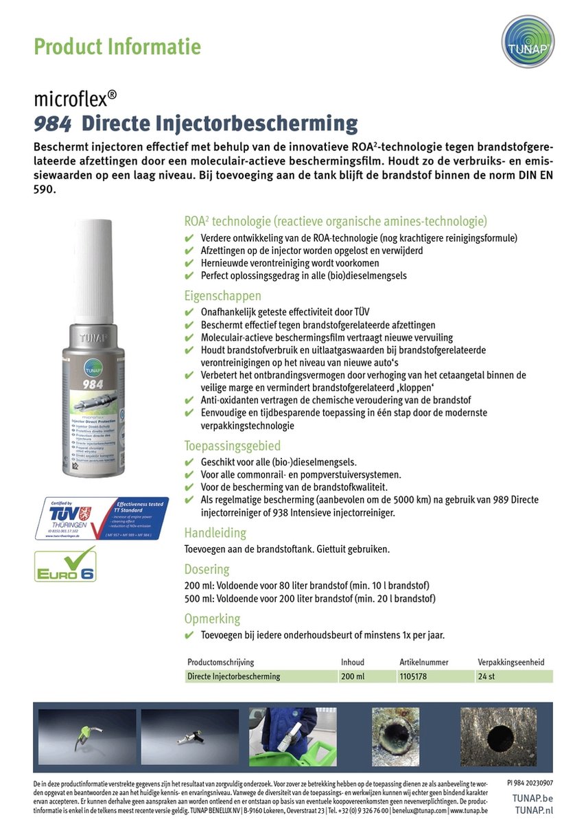 TUNAP 984 DIRECTE INJECTORBESCHERMING 200ML | bol