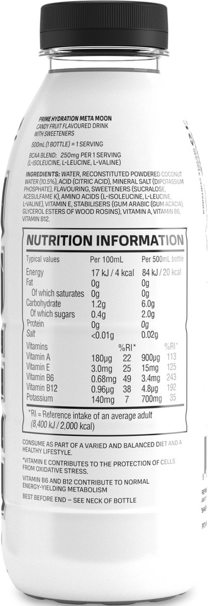 Prime Hydration Meta Moon 500ml - 1 Fles | bol
