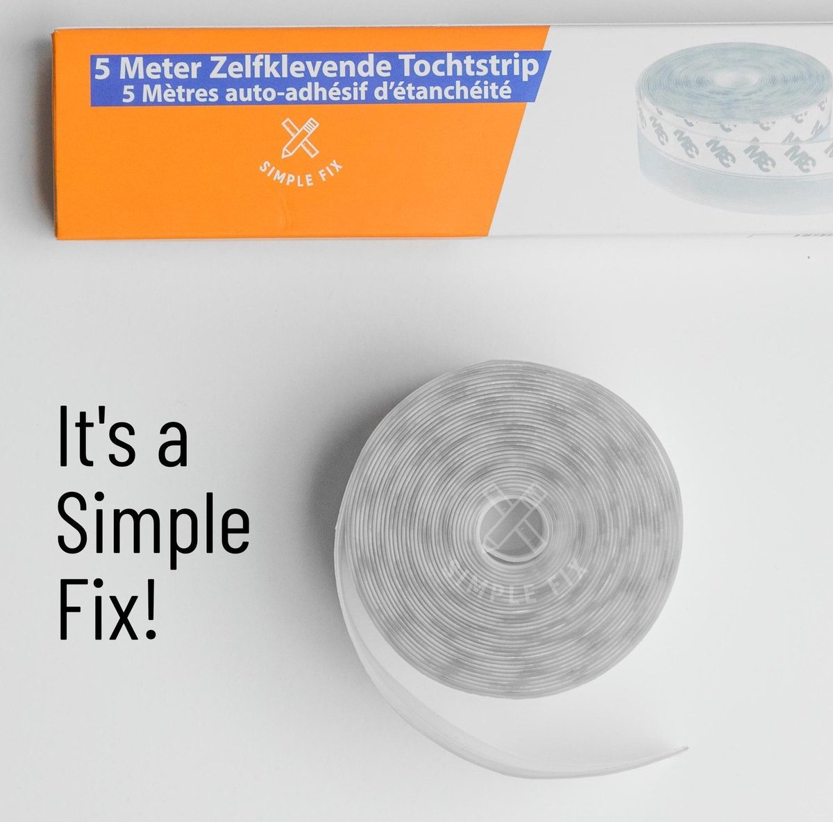 Simple Fix Tochtstrip - 1000cm x 2.5cm - Tochtstrips voor Deuren ...