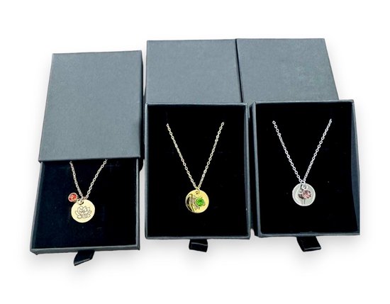 Rosey’s® - Geboortesteen ketting augustus - rose gold - geboorte steen ...