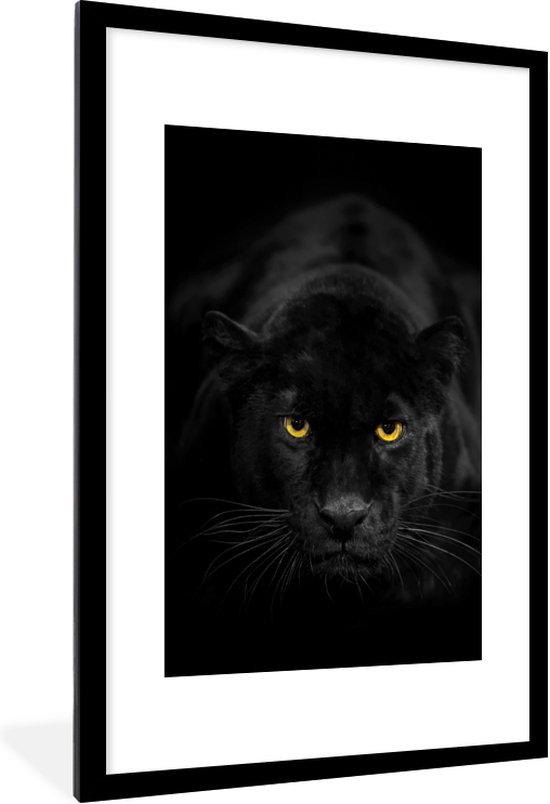 Fotolijst incl. Poster - Luipaard - Ogen - Zwart - 60x90 cm ...