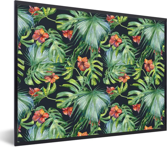 Fotolijst incl. Poster - Monstera - Jungle - Bladeren - 80x60 cm ...