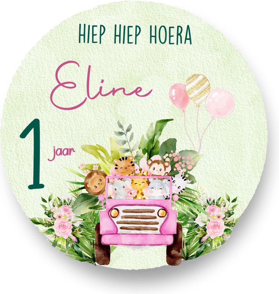 25x Jungle Pink Stickers Ballonnen Met Naam Leeftijd - Verjaardag ... 25x Jungle Pink Stickers Ballonnen Met Naam Leeftijd - Verjaardag ...