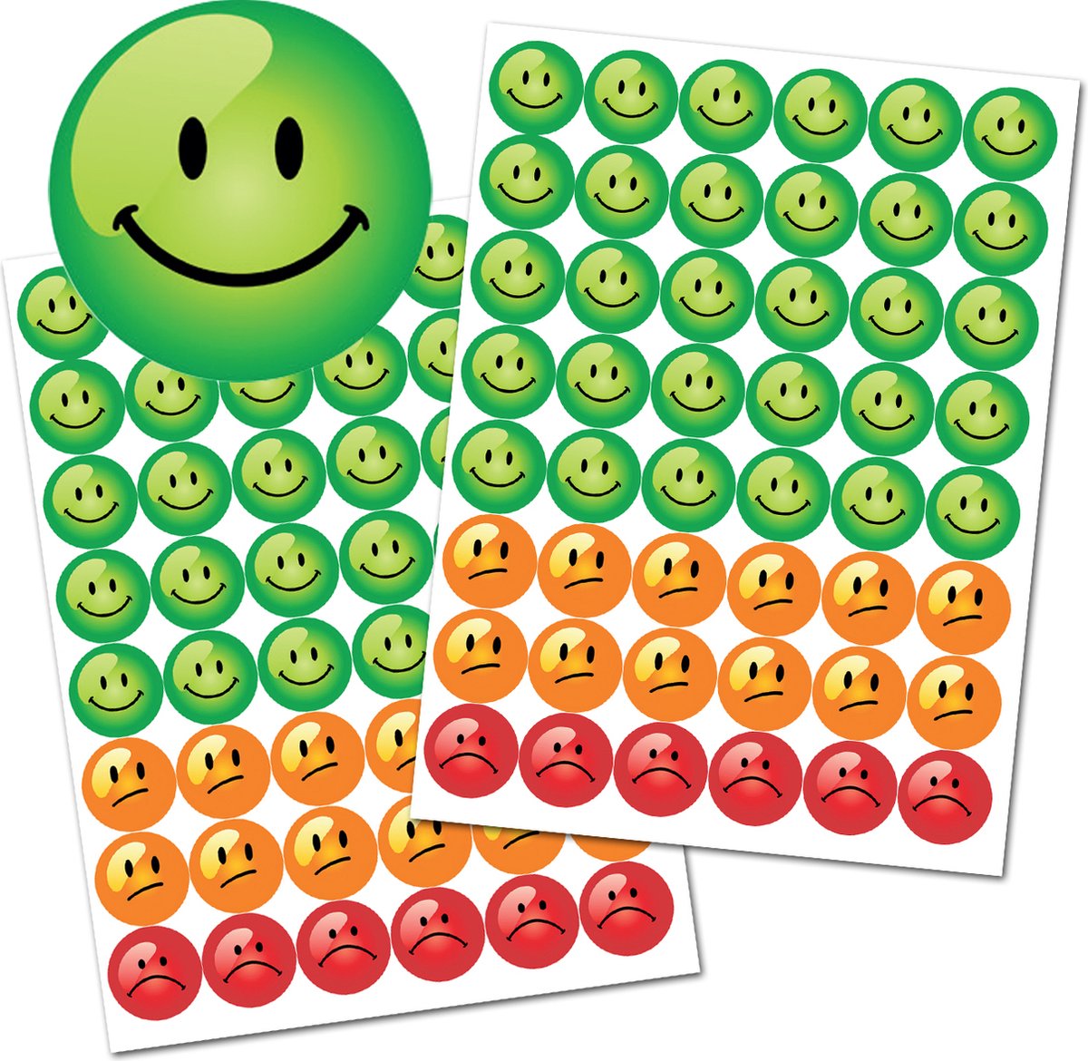 Smiley Beloningsstickers - Beloningstickers Stickervellen - Groen ...