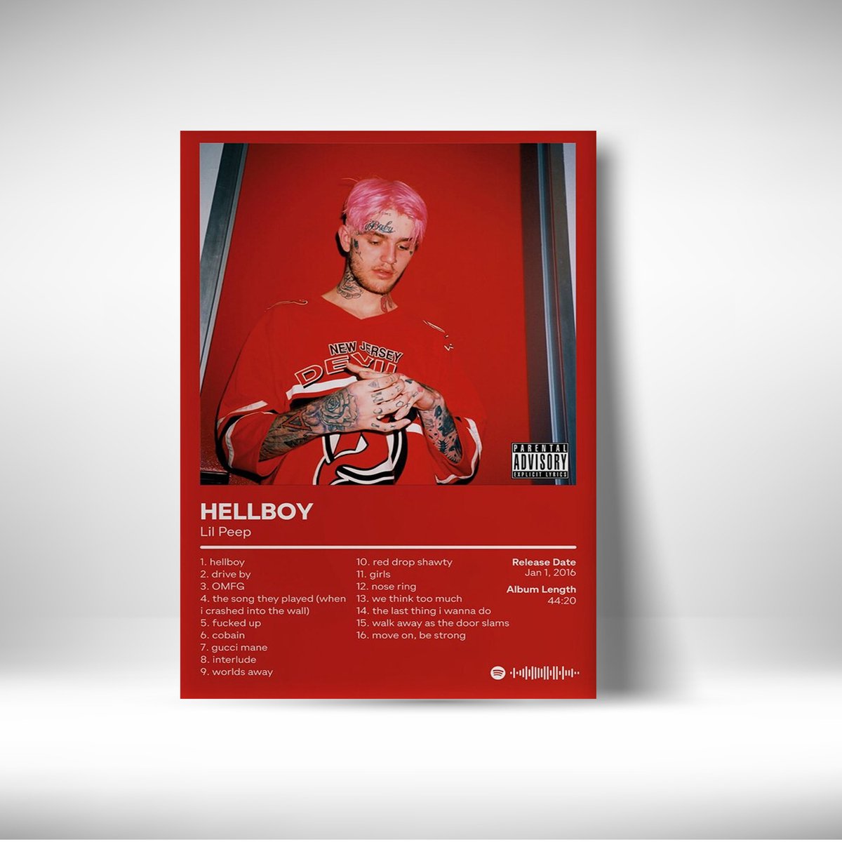 Lil Peep - Hellboy - metalen poster - album cover 30x40cm | bol