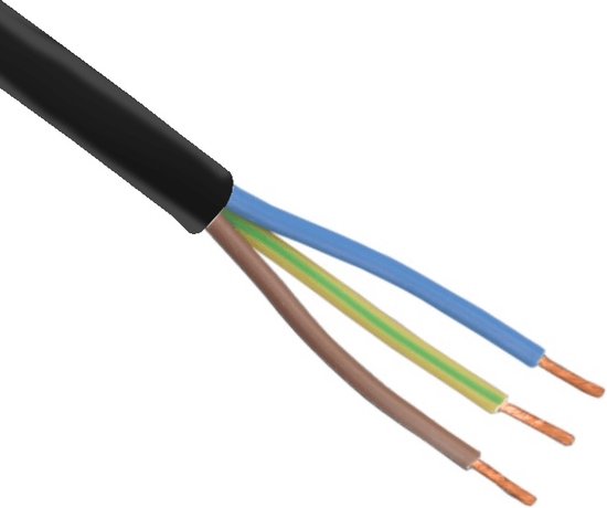 Stroomkabel rond 3-aderig 1,5mm2 wit 20 meter op rol | bol