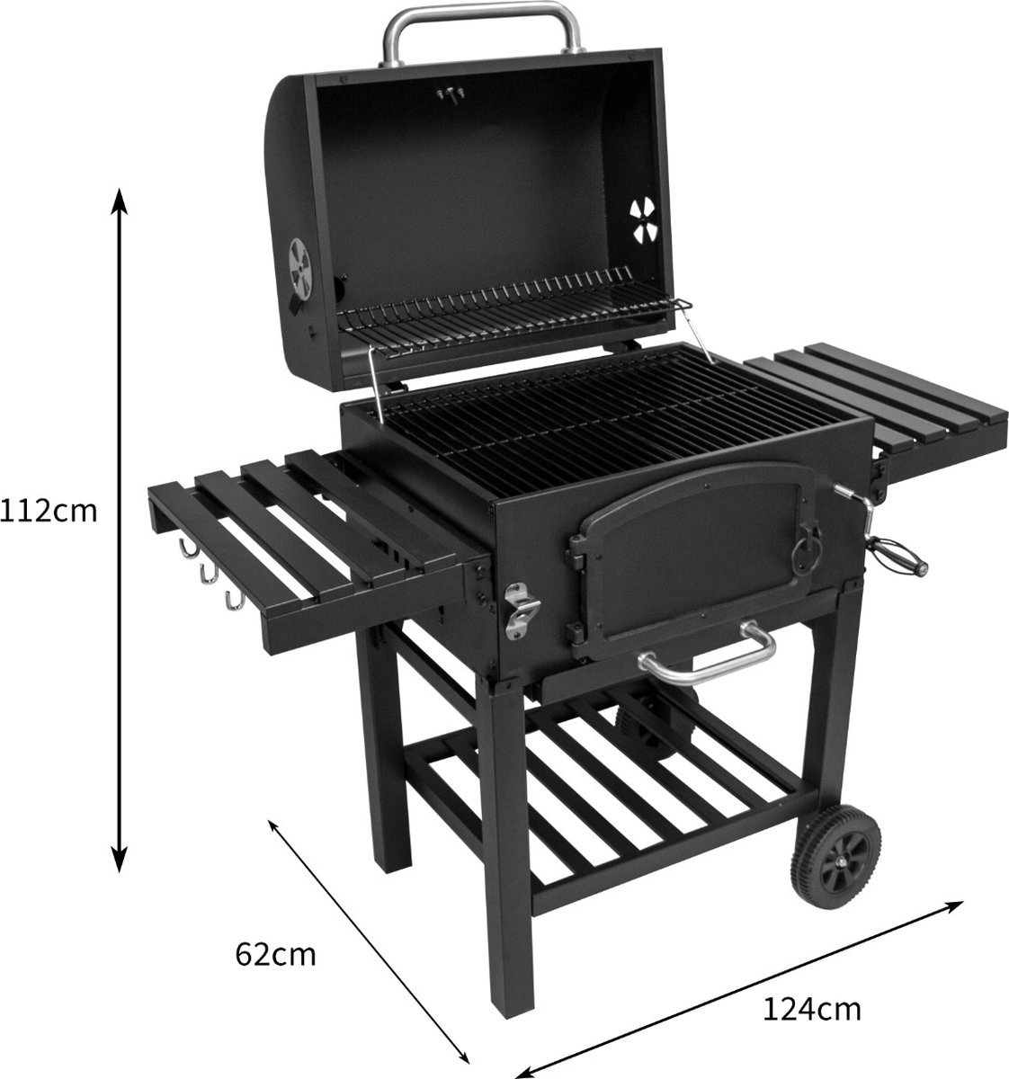 BBQ Grill XL Rookoven Smoker- Houtskool Barebecue Tuin - Inclusief ...