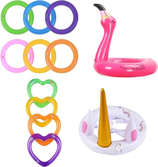 2 stuks opblaasbare hoed voor ring gooien spel, met 6 stuks cirkelring ...