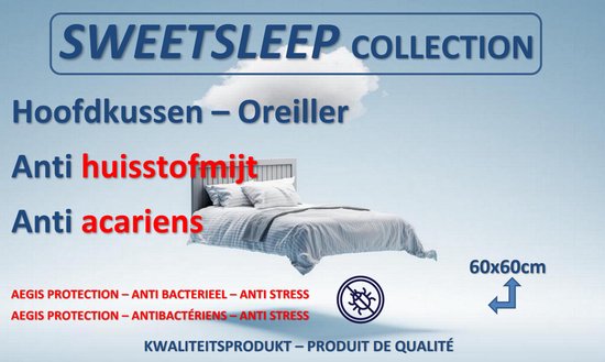 SWEETSLEEP HOOFDKUSSEN ANTI HUISSTOFMIJT - 60x60cm | bol