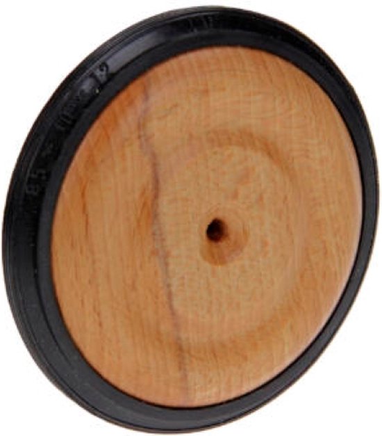 Serviprof houten wiel - Ø 10 cm - Breedte 23 mm - Massief beukenhout met rubber band -... | bol