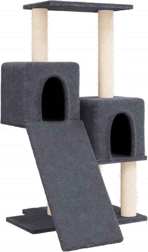 vidaXL - Kattenmeubel - met - sisal - krabpalen - 82 - cm - donkergrijs ...