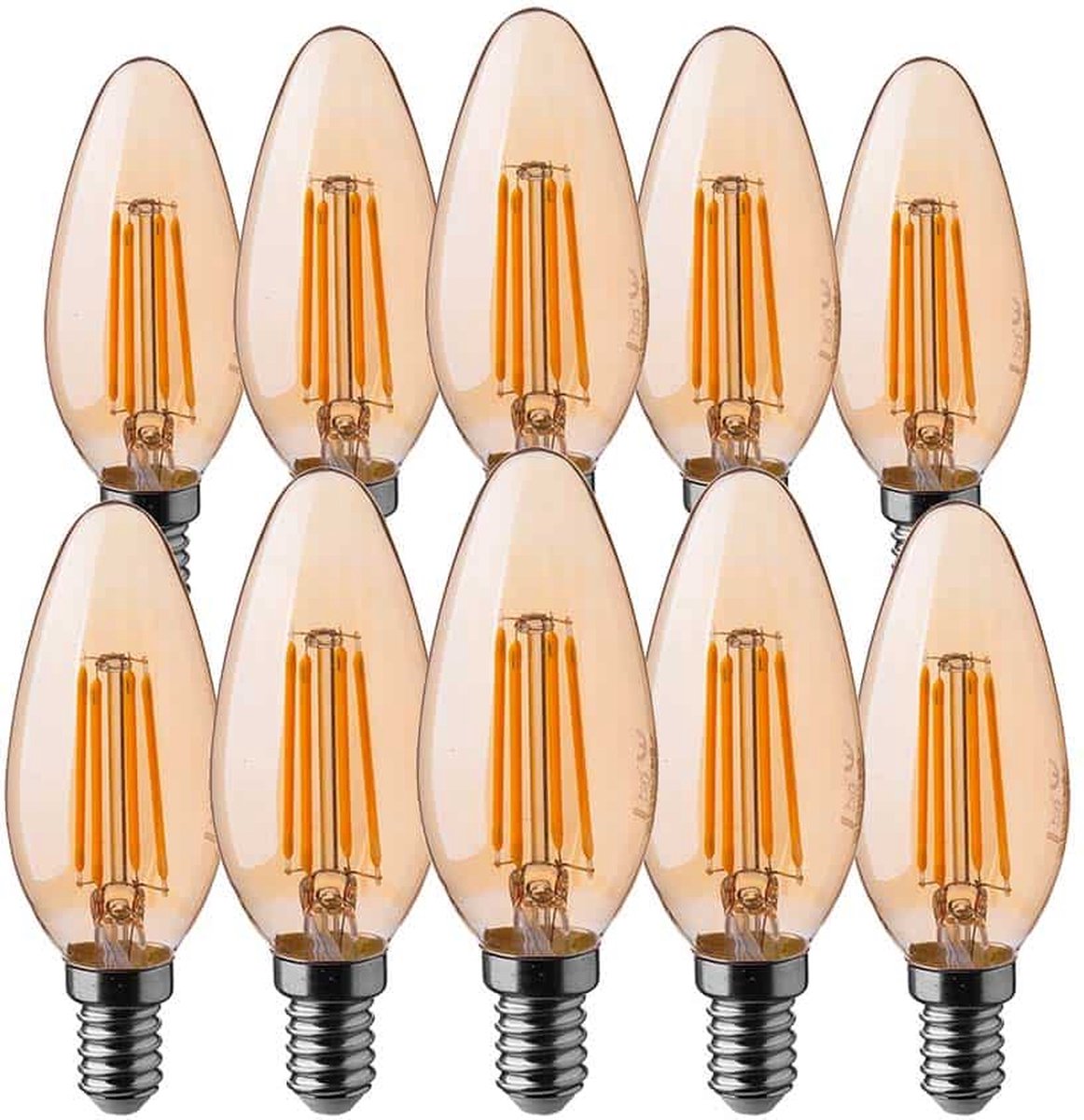 V-tac VT-1955 10-pack Filament LED lampen kaars - E14 - 4W - 350 Lm - 2200K | bol