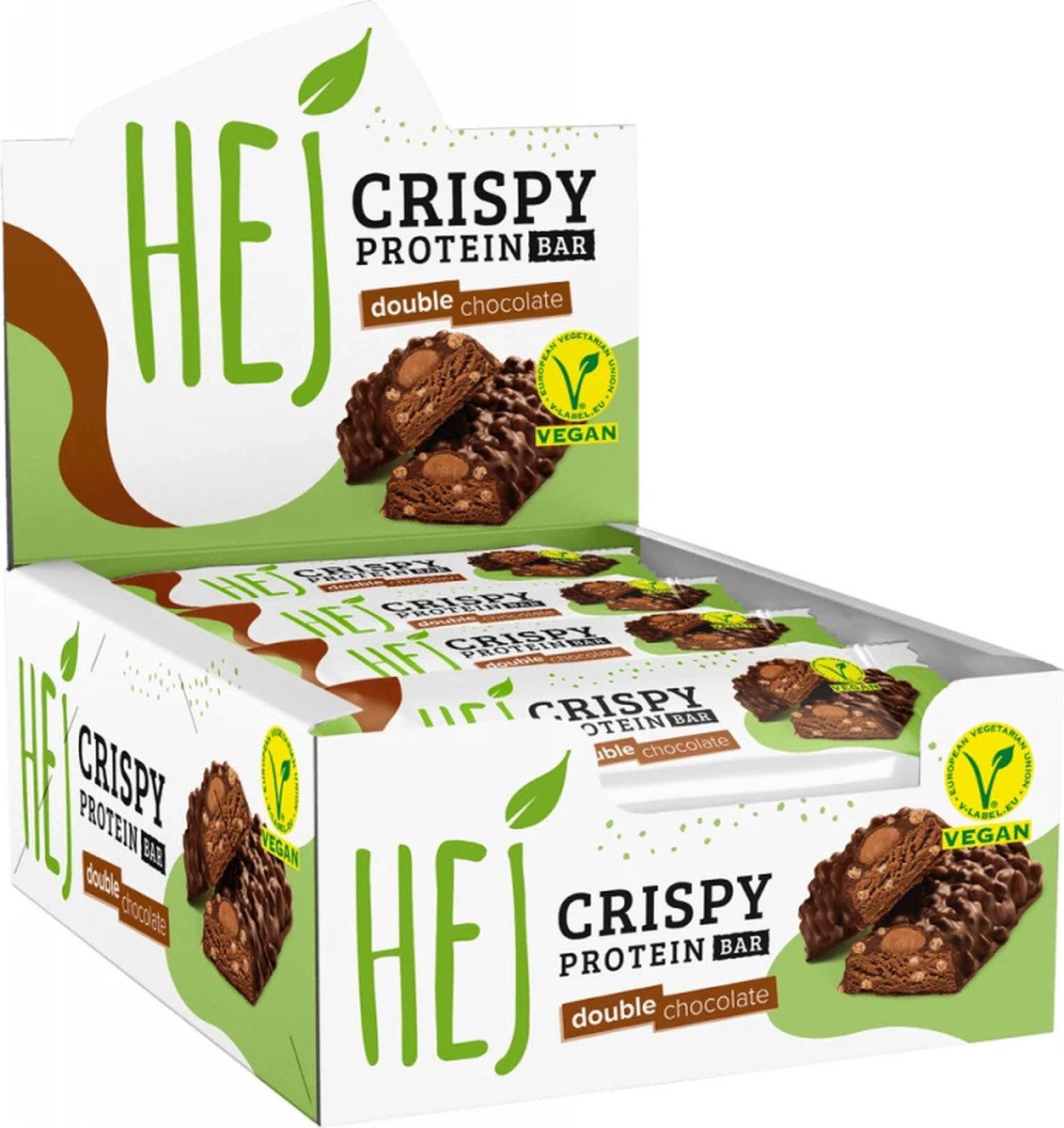 HEJ Crispy Vegan Protein Bar (12x45g) Double Chocolate | bol