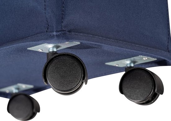 WENKO Corno Navy wasmand, smalle wasmand met vier lichtlopende wielen ...
