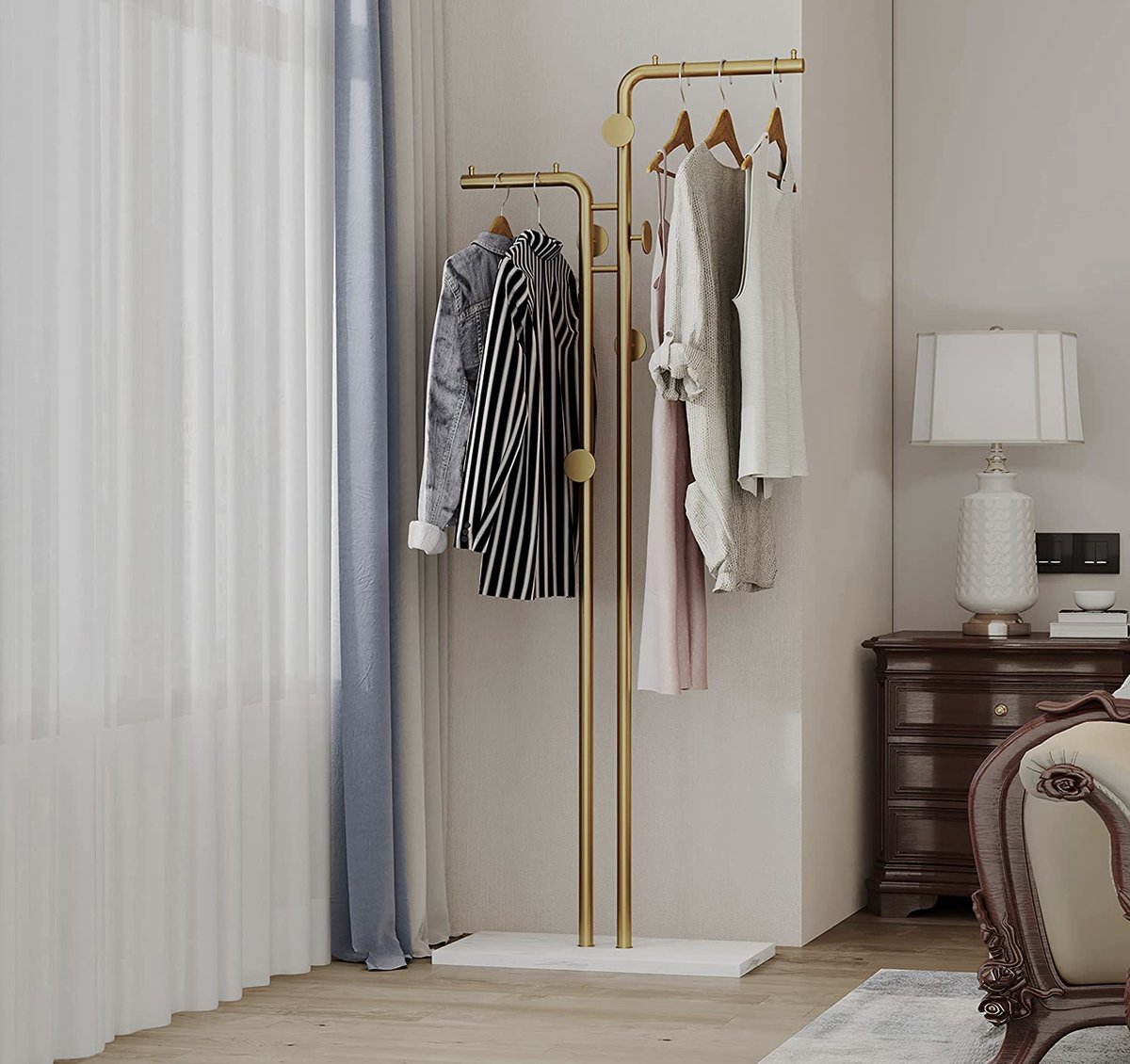 Luxaliving - Porte-manteau - Socle en marbre Wit - Porte-manteau sur ...