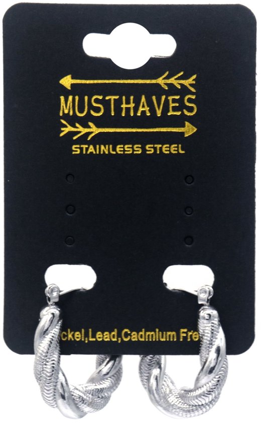 Oorbellen Gedraaid - Oorringen - RVS - 2,5 cm - Zilverkleurig | bol