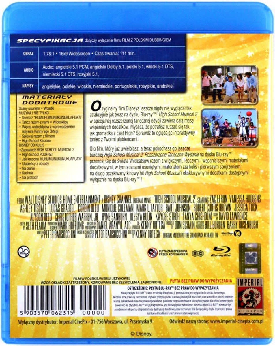 High School Musical 2 [Blu-Ray] (Blu-ray), Roger Malaga | DVD | bol