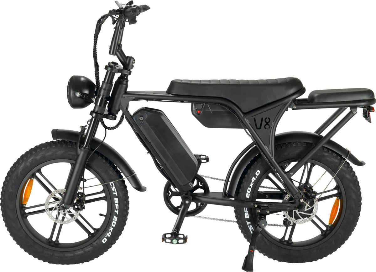 Fatbike V8 MAX Model - Zwart - Dubbele Accu - Elektrische Fatbikes - Elektrische Fiets... | bol