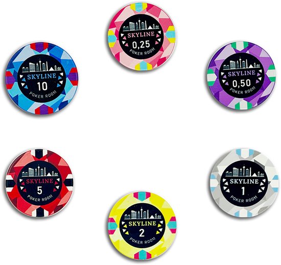 Poker Chips set Skyline Cash Game 1000 chips | bol.com