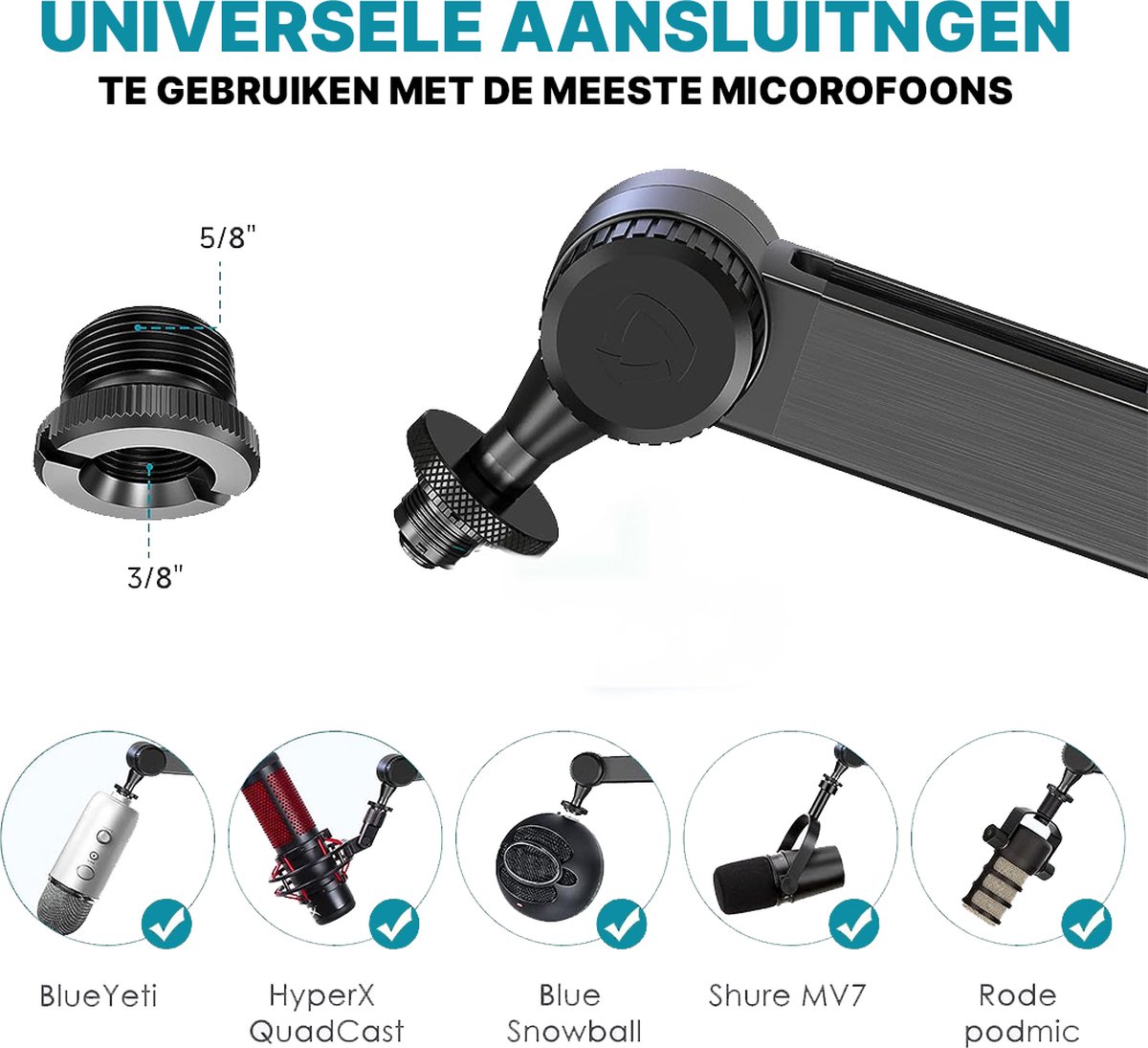 Microfoon Arm - Microfoonarm Standaard - Mic Stand - Microfoonhouder ...