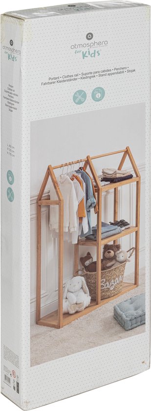 Atmosphera Kids Robin - Houten rek - Hevea en metaal - 82x33cm | bol